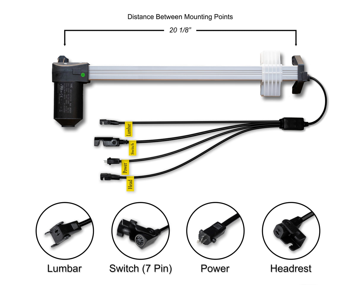 MOTO / HHC - Motor Replacement Model LMD12517W-3B Linear Actuator for — ReclinerDoctor.com